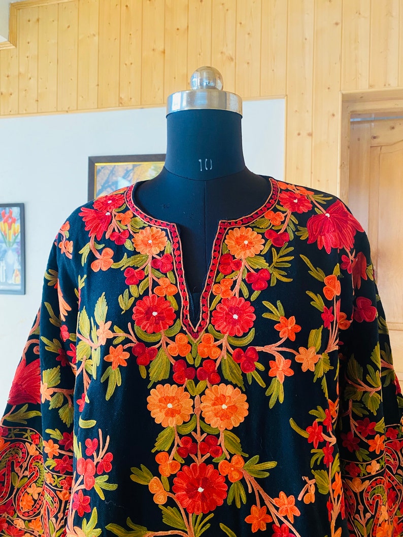 Kashmiri Phern Dress Jama Ari Work Kurti Women Kurta Paisley - Etsy