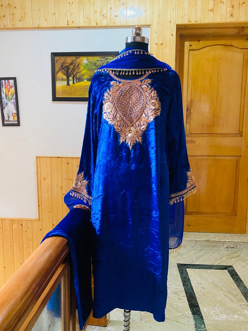 Kashmiri Tilla Dress Kashmiri Embroidery Suit 3 Piece Stitched Suit - Etsy