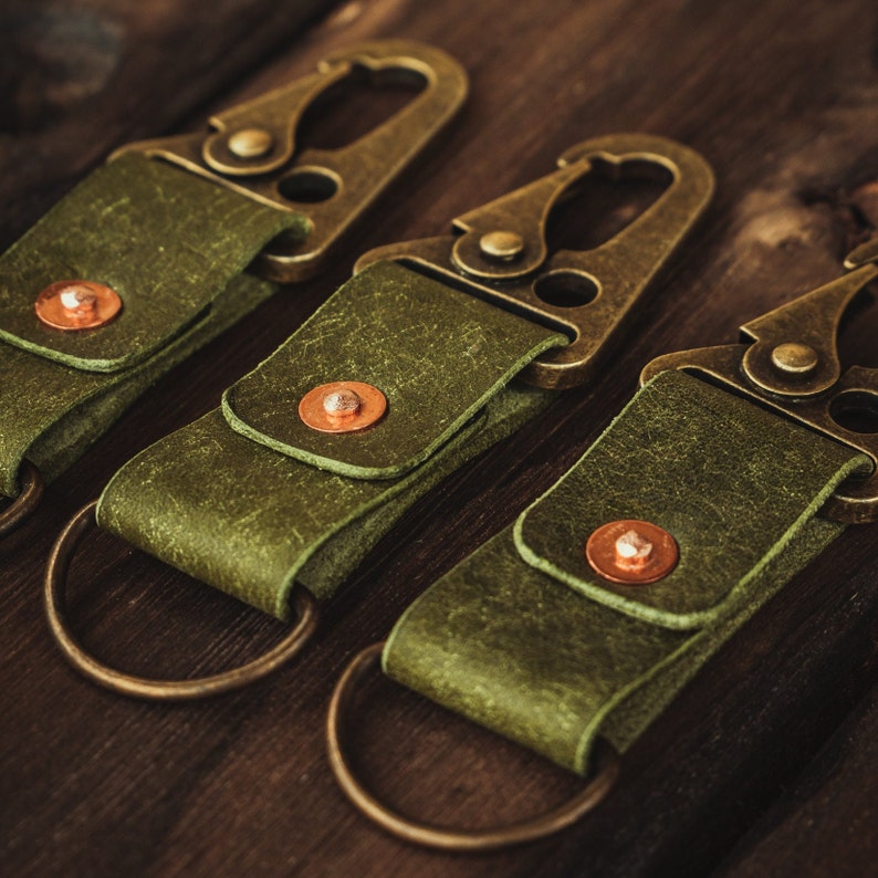 Leather Carabiner Keychain Key Holder Key Organizer Men's Leather ...