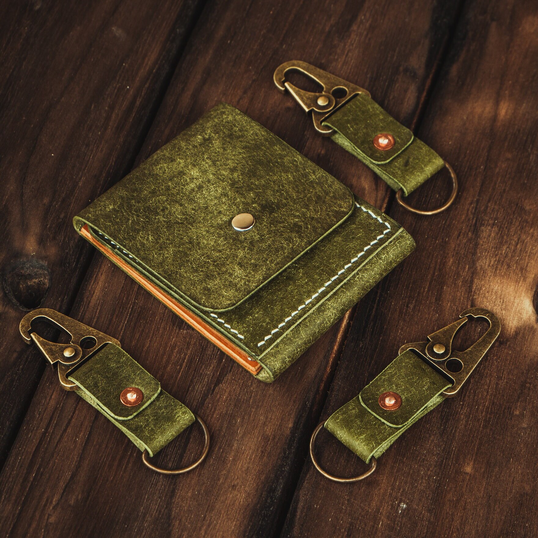 Leather Carabiner Keychain Key Holder Key Organizer Men's Leather ...