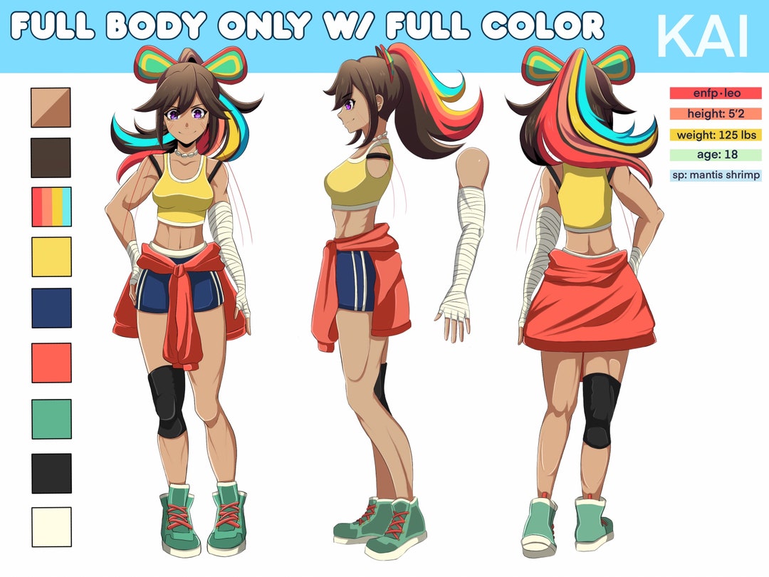 CUSTOM Anime & Vtuber Character Reference Sheet - Etsy