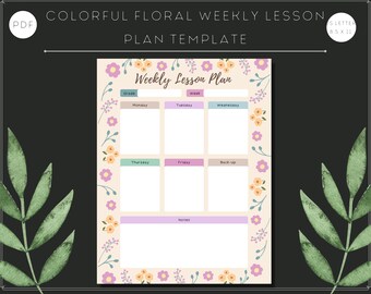 Weekly Lesson Plan Template Teacher Lesson Planner - Etsy