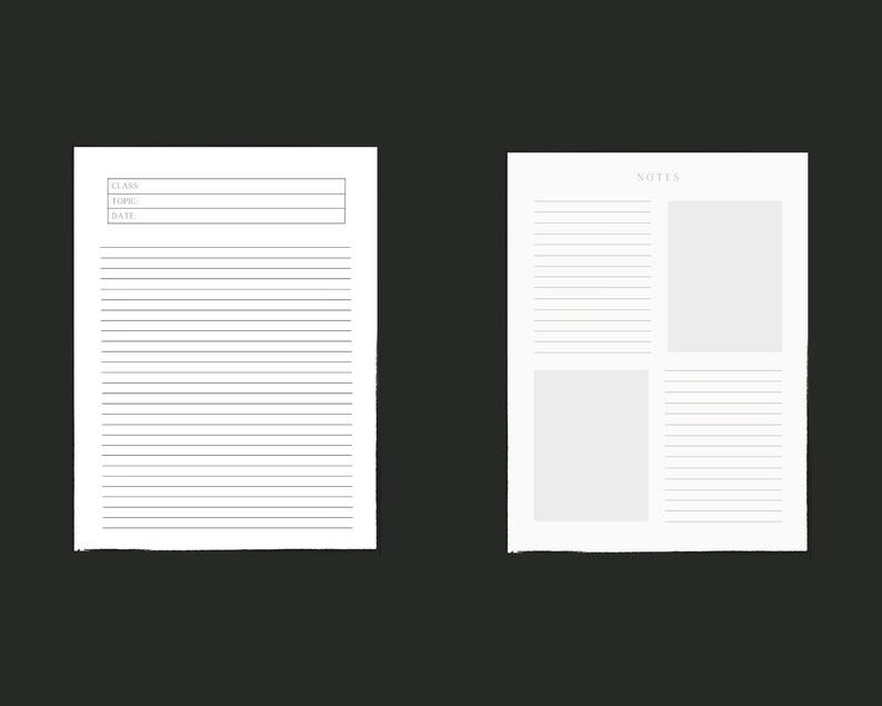 5 Layouts Notes Template, School, Meeting Note Taking Printable DIGITAL ...
