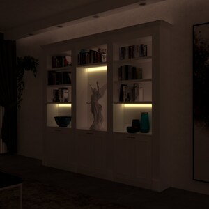 Customised Triple Bookcase/bookshelf With LED Lights - Etsy UK
