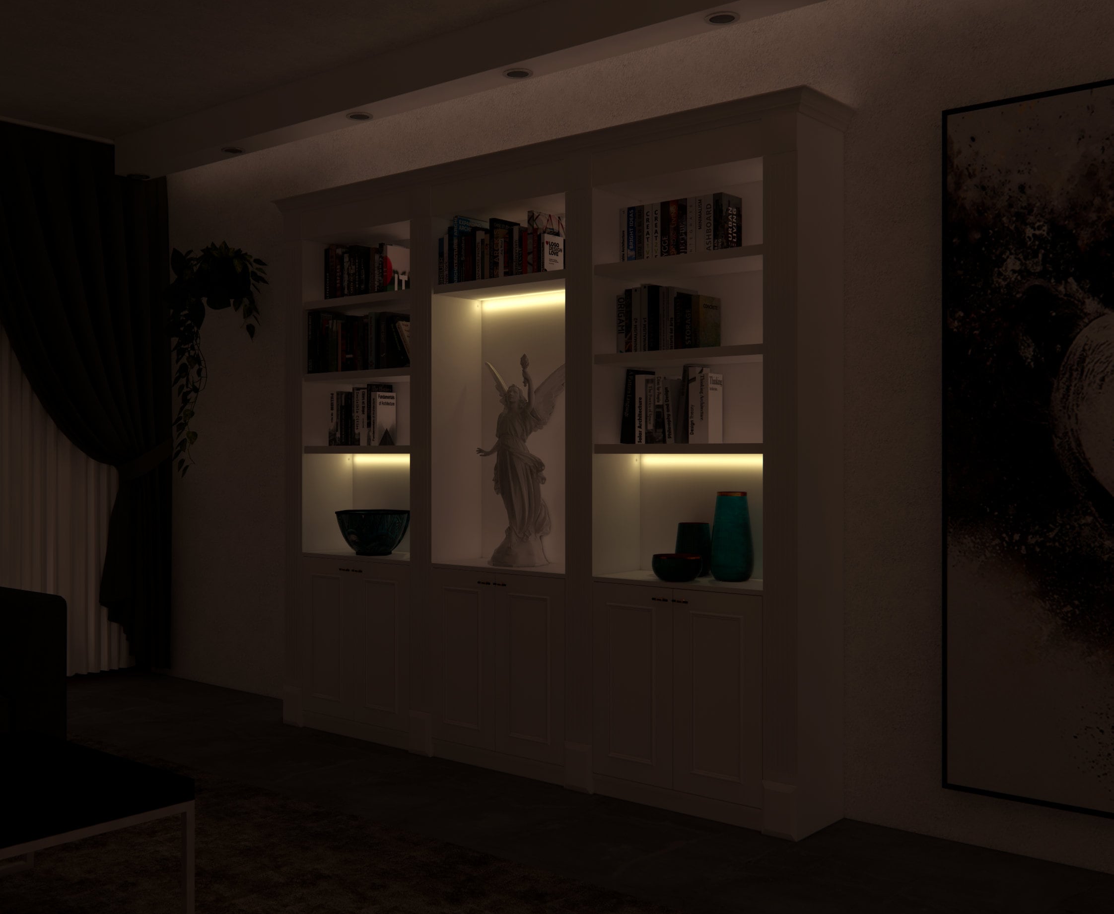 Customised Triple Bookcase/bookshelf With LED Lights - Etsy UK