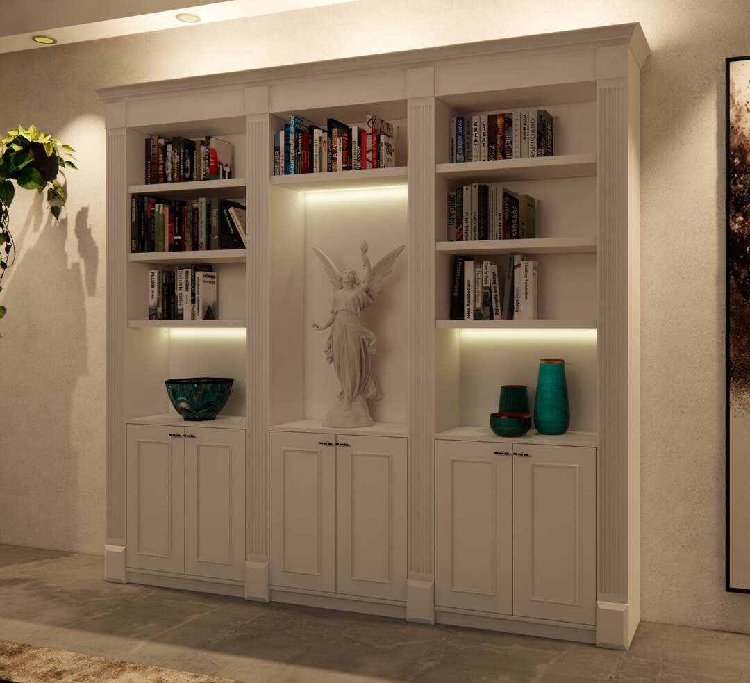 Customised Triple Bookcase/bookshelf With LED Lights - Etsy