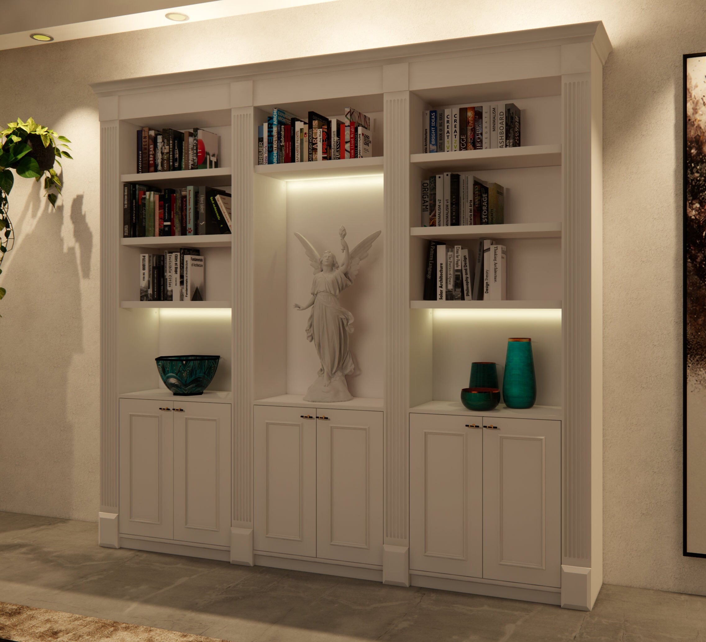 Customised Triple Bookcase/bookshelf With LED Lights - Etsy UK