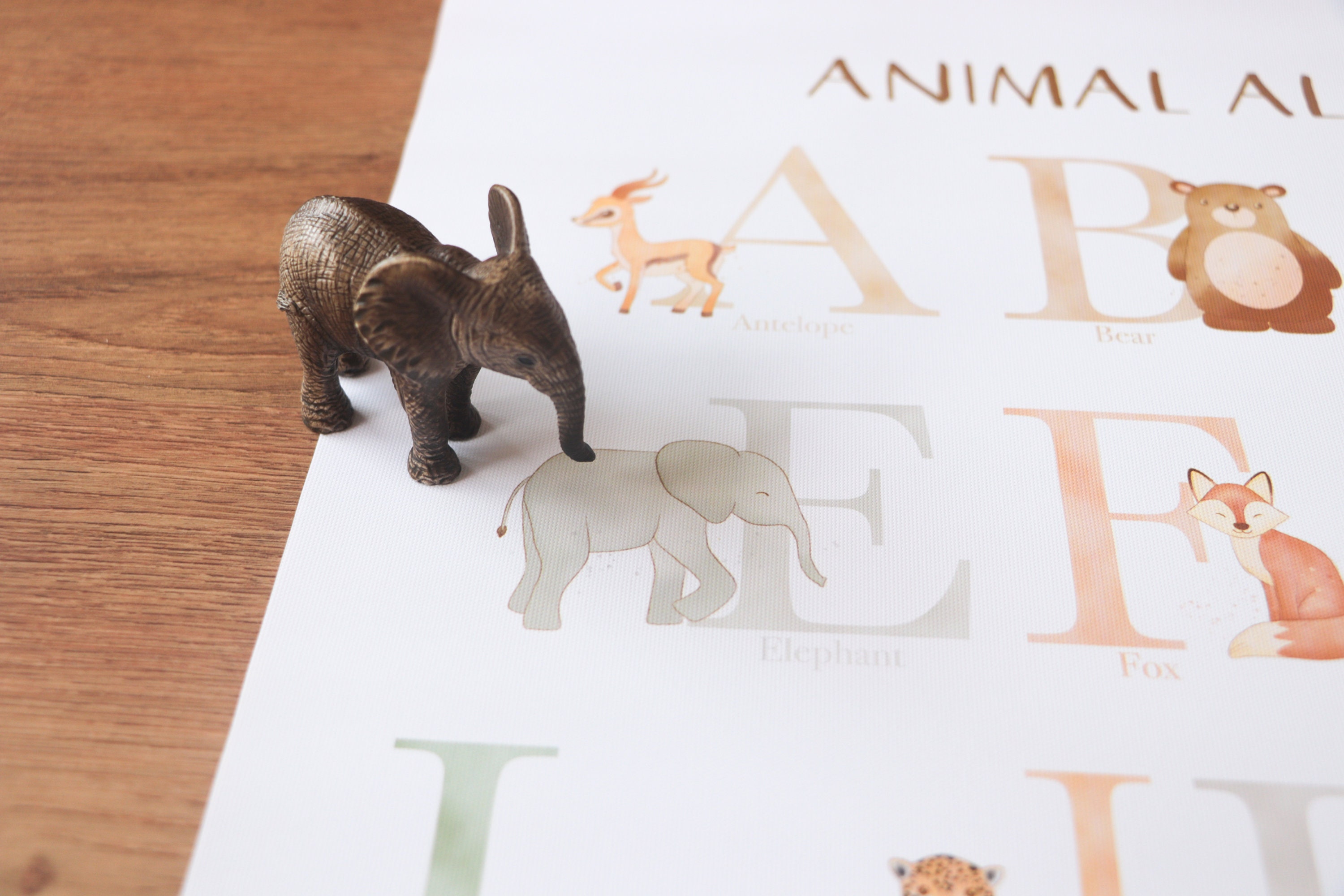 Framed Watercolor Animal Alphabet Poster ABC Poster - Etsy