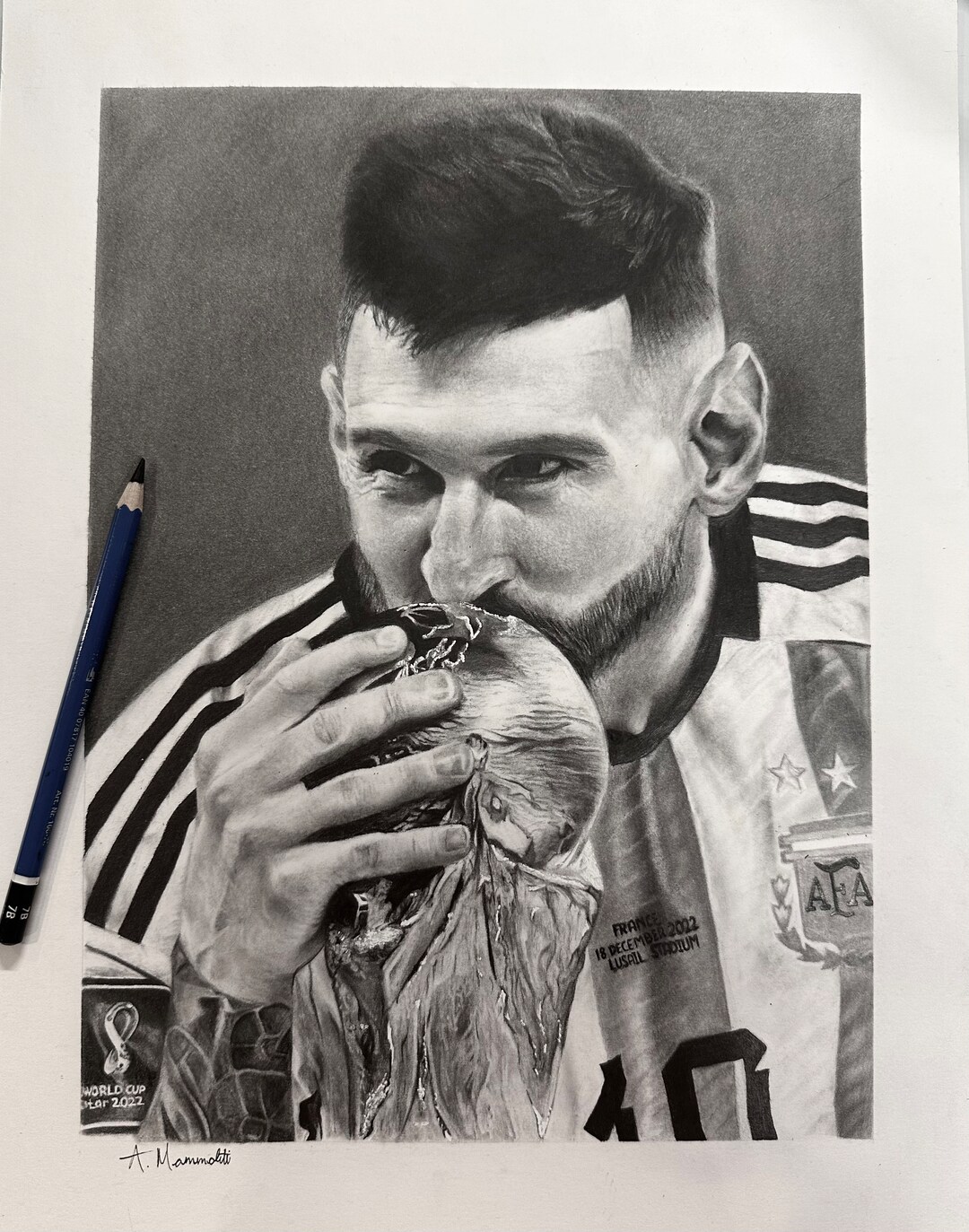 LIONEL MESSI Graphite Drawing - Etsy