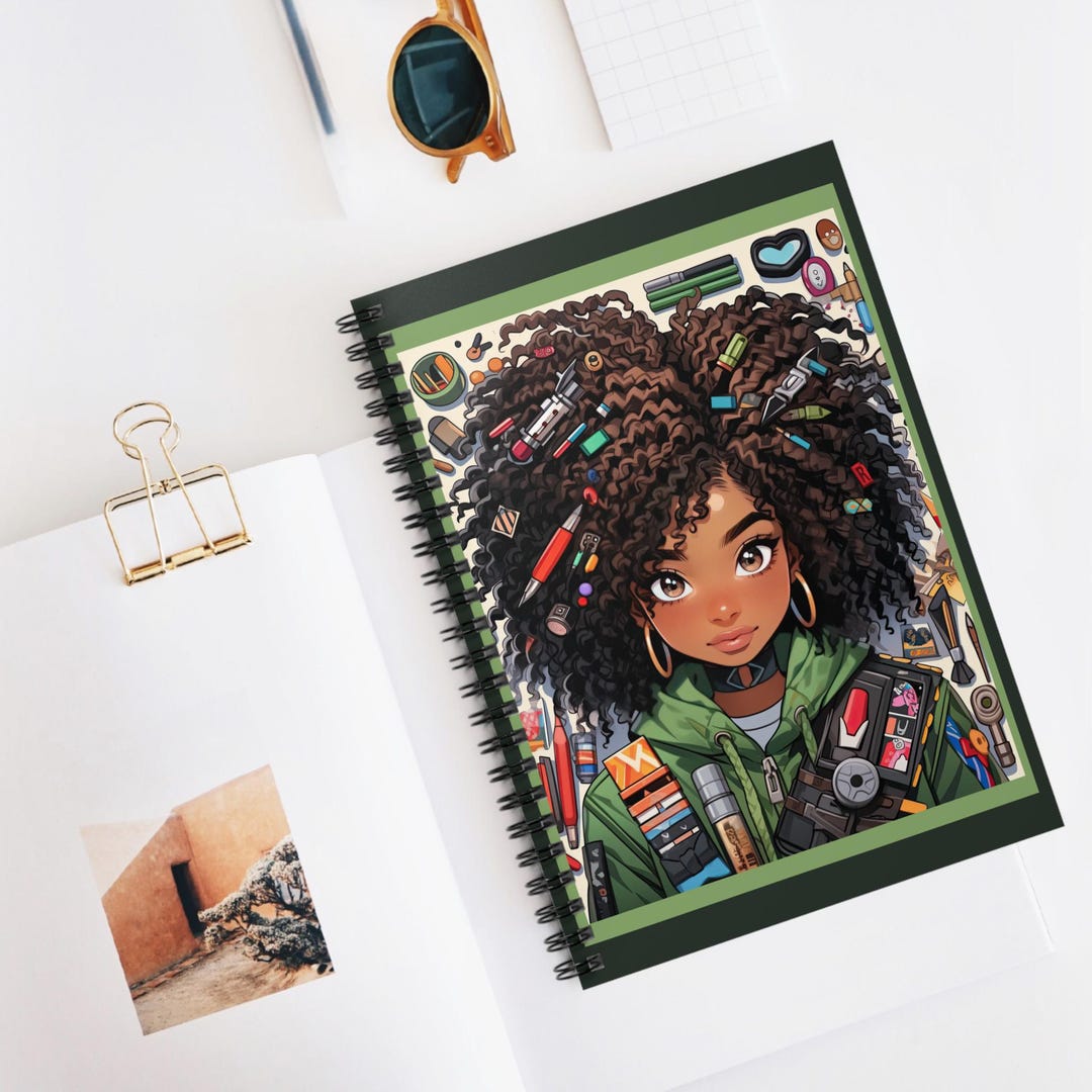 Back to School Gifts, Spiral Notebook - Ruled Line, Black Girl Notebook ...