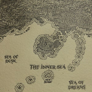 Large Ulthuan Map (warhammer) – Illustrated, Hand Printed on Hand Made ...