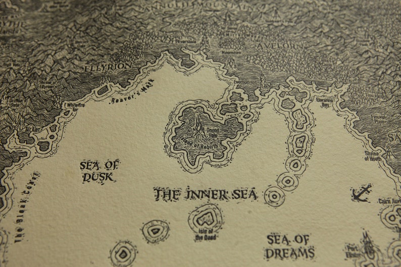 The Ulthuan Map Big Illustrated and Handprinted Warhammer Inspired Map ...