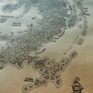 Large Ulthuan Map (warhammer) – Illustrated, Hand Printed on Hand Made ...