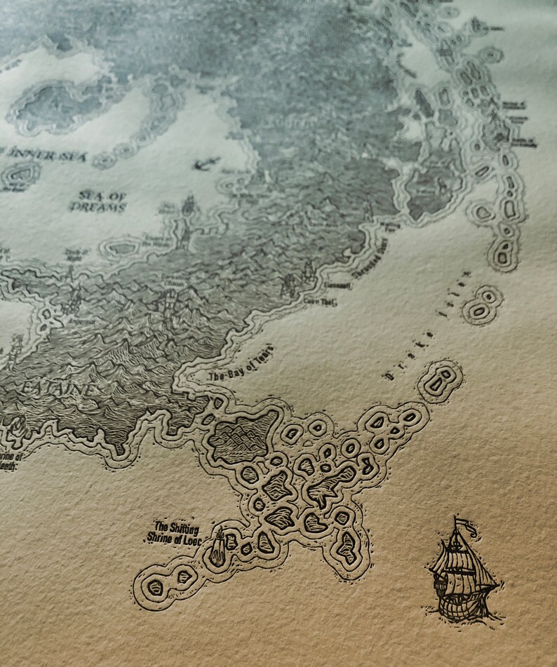 The Ulthuan Map Big Illustrated and Handprinted Warhammer Inspired Map ...