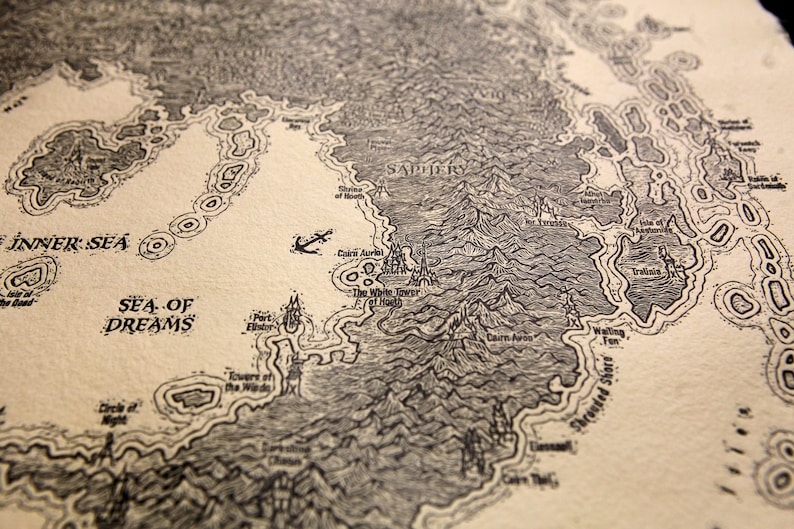 Large Ulthuan Map (warhammer) – Illustrated, Hand Printed on Hand Made ...