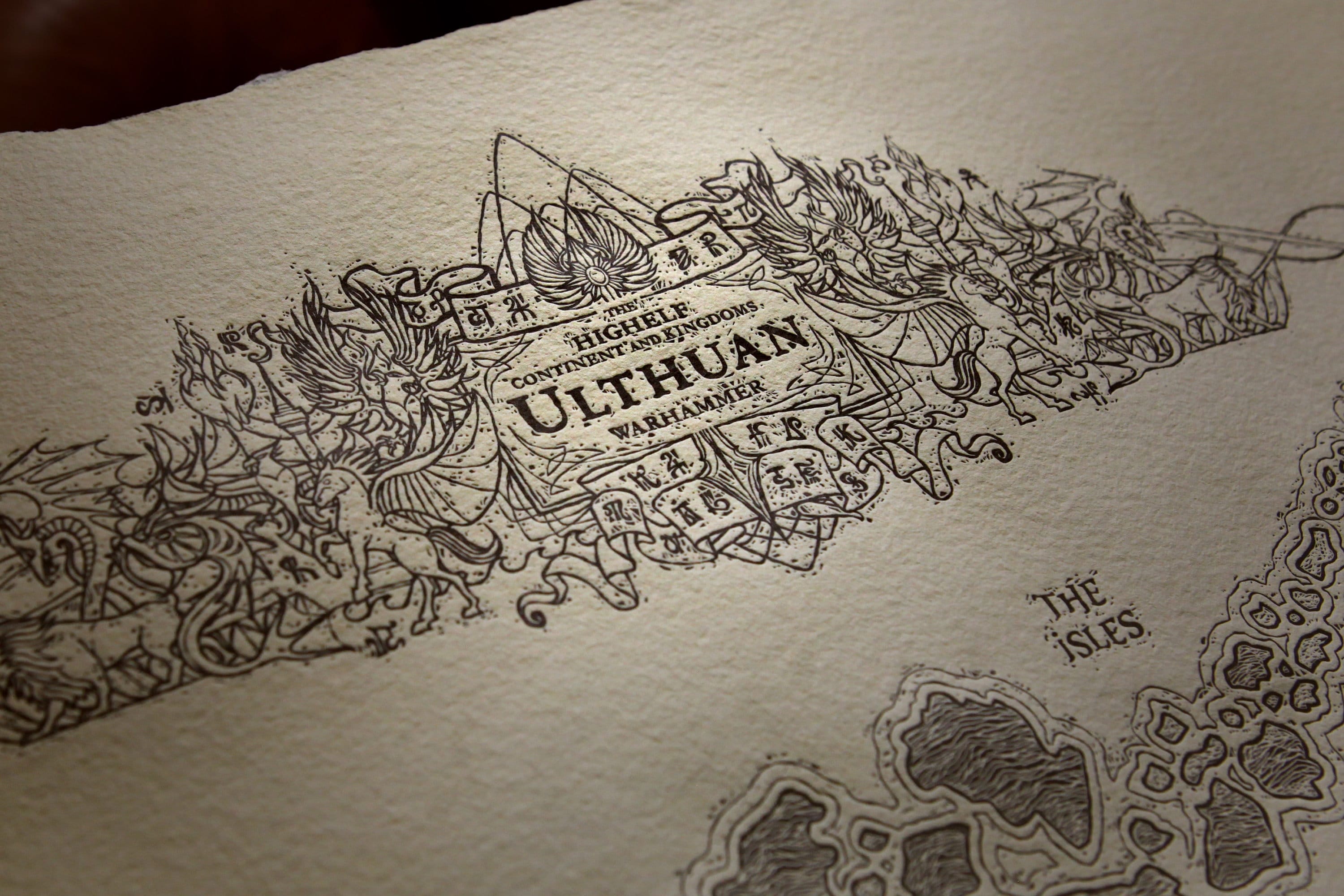 The Ulthuan Map Big Illustrated and Handprinted Warhammer Inspired Map ...