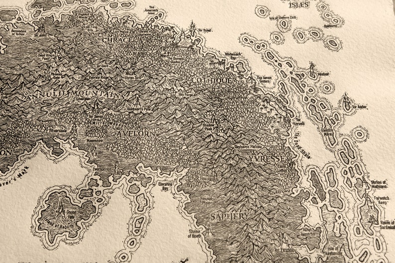 The Ulthuan Map Big Illustrated and Handprinted Warhammer Inspired Map ...