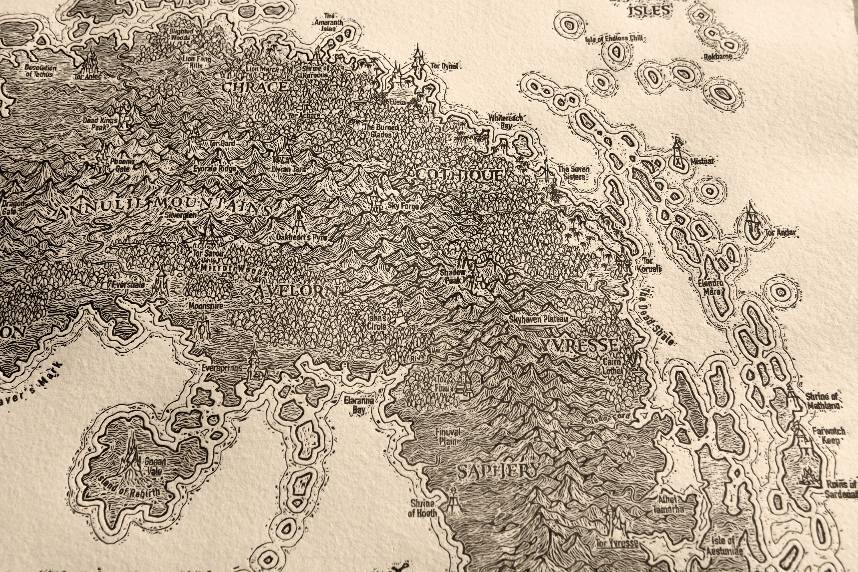 The Ulthuan Map Big Illustrated and Handprinted Warhammer Inspired Map ...