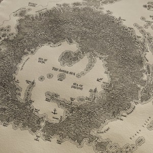 Large Ulthuan Map (warhammer) – Illustrated, Hand Printed on Hand Made ...
