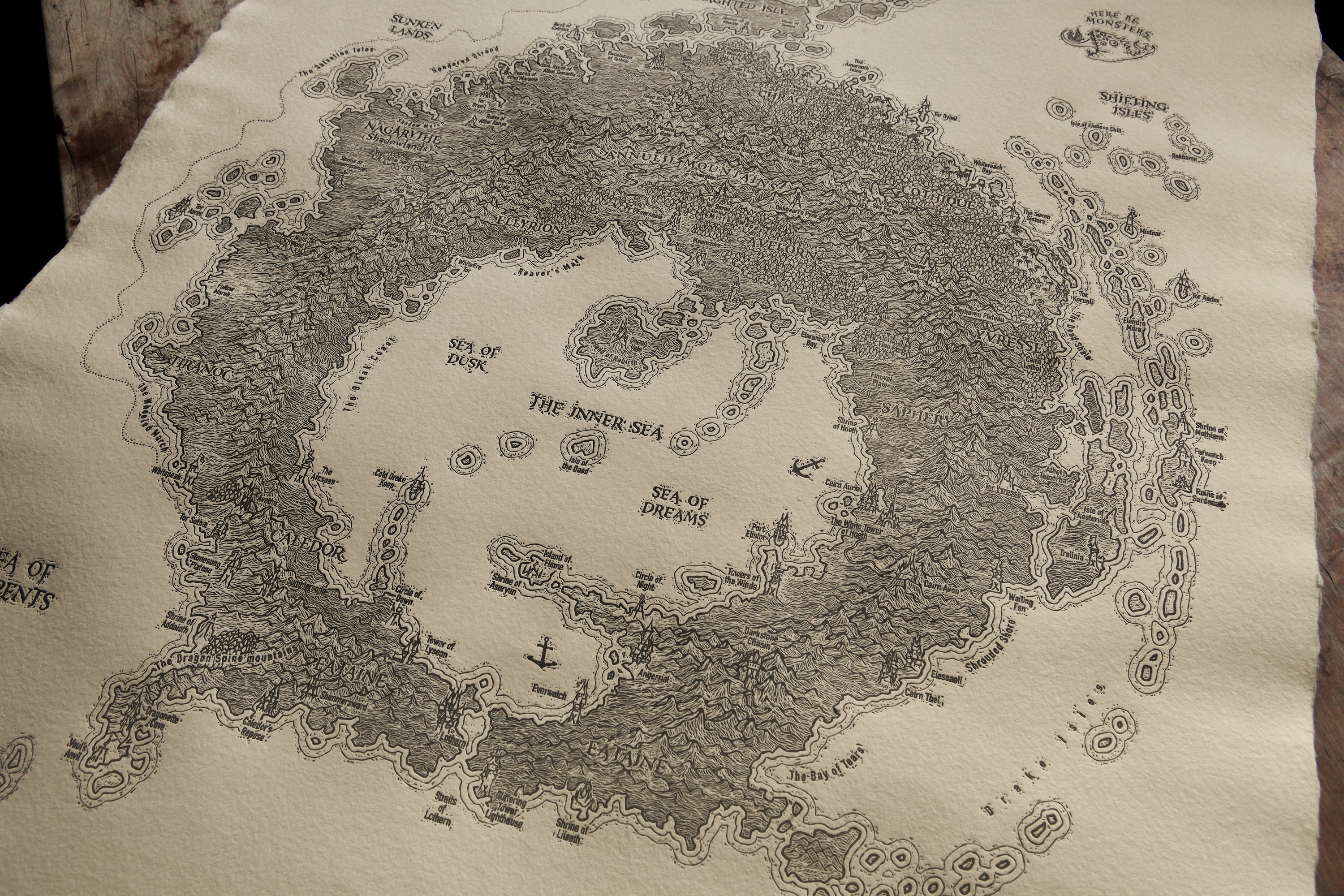 The Ulthuan Map Big Illustrated and Handprinted Warhammer Inspired Map ...