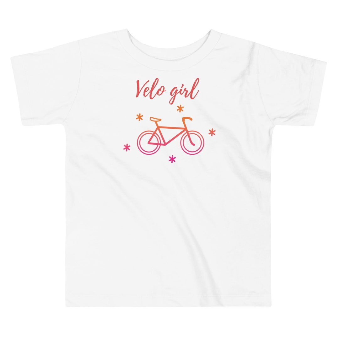 Vélo Girl Kids Bike T-shirt Toddler Bicycle Tee Vélo Girl Shirt Pink ...