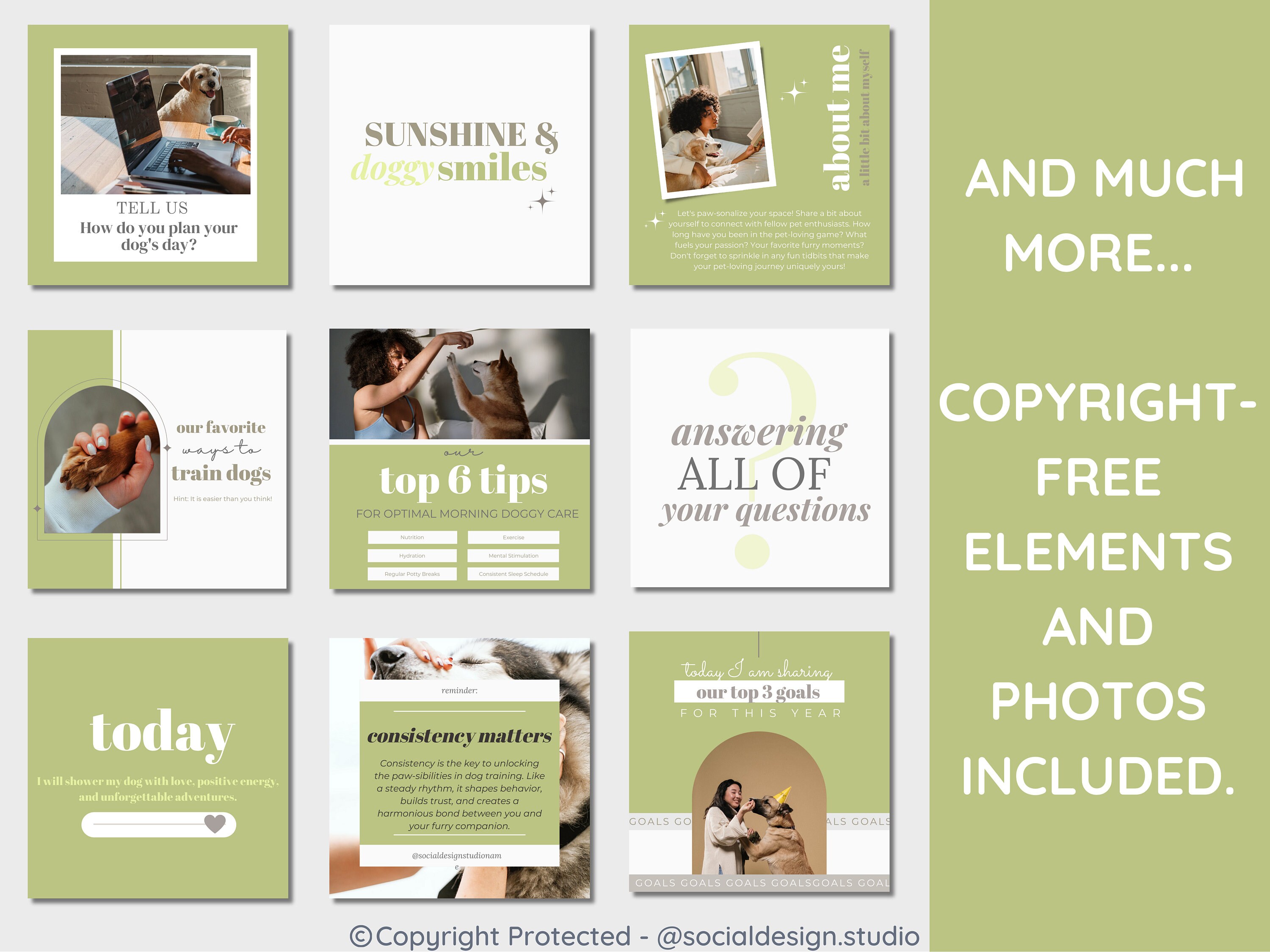 150 Dog Lover Instagram Post Canva Templates Engagement Booster for ...