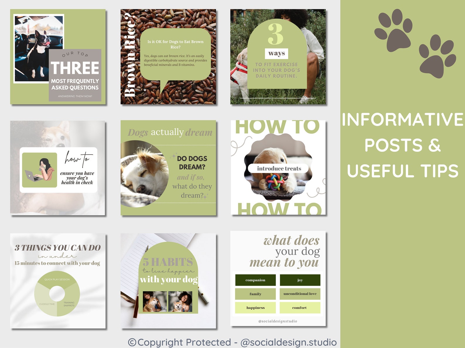 150 Dog Lover Instagram Post Canva Templates Engagement Booster for ...