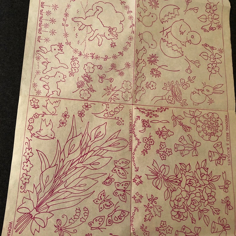 Vintage Embroidery Transfers (small) Set B - Etsy UK
