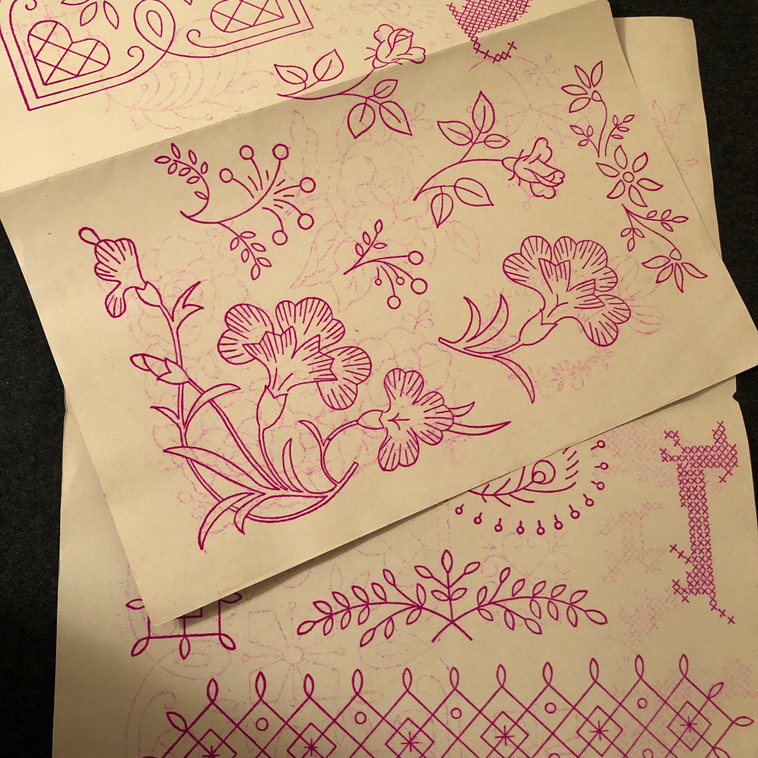 Vintage Embroidery Transfers (small) Set B - Etsy UK