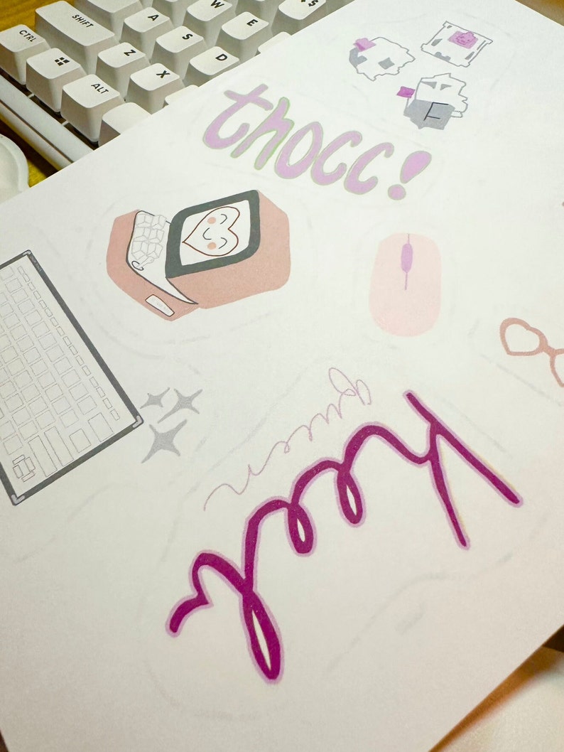 Keeb Queen Sticker Pack | Pink Girly Pastel Keyboard Queen Stickers - Etsy