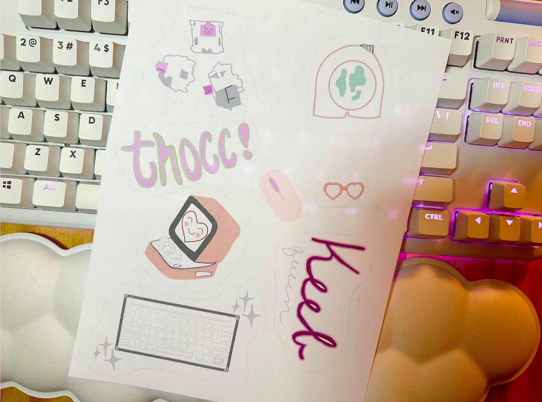 Keeb Queen Sticker Pack | Pink Girly Pastel Keyboard Queen Stickers - Etsy