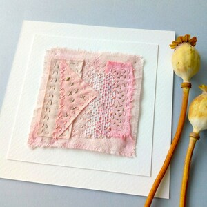 Original Abstract Mixed Media Textile Art, Slow Stitched, Hand Stitched ...