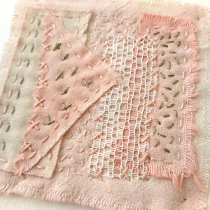 Original Abstract Mixed Media Textile Art, Slow Stitched, Hand Stitched ...