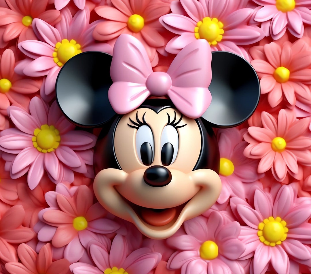 3D Mini Mouse With Pink Bow Tumbler - Etsy