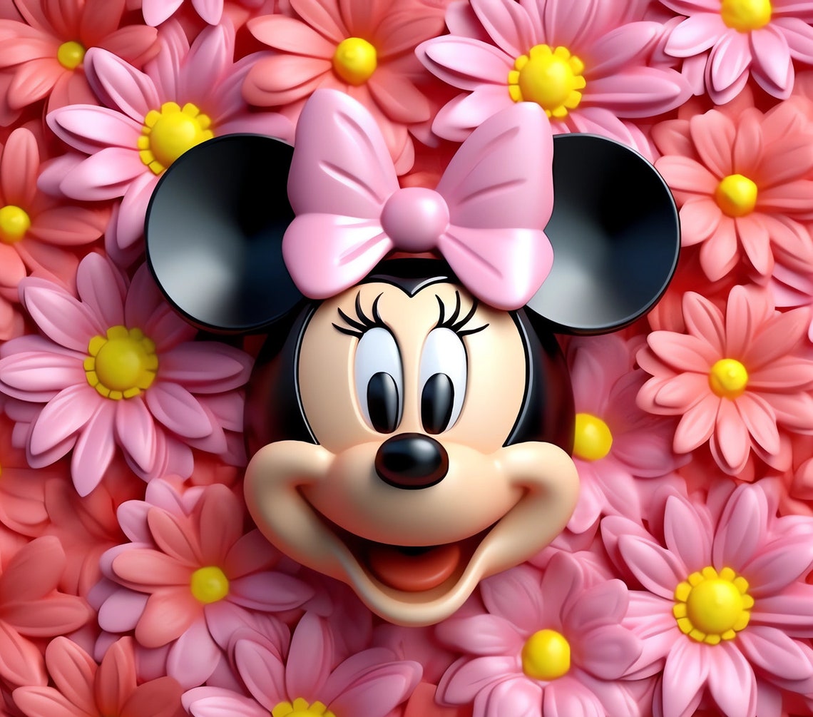 3D Mini Mouse With Pink Bow Tumbler - Etsy