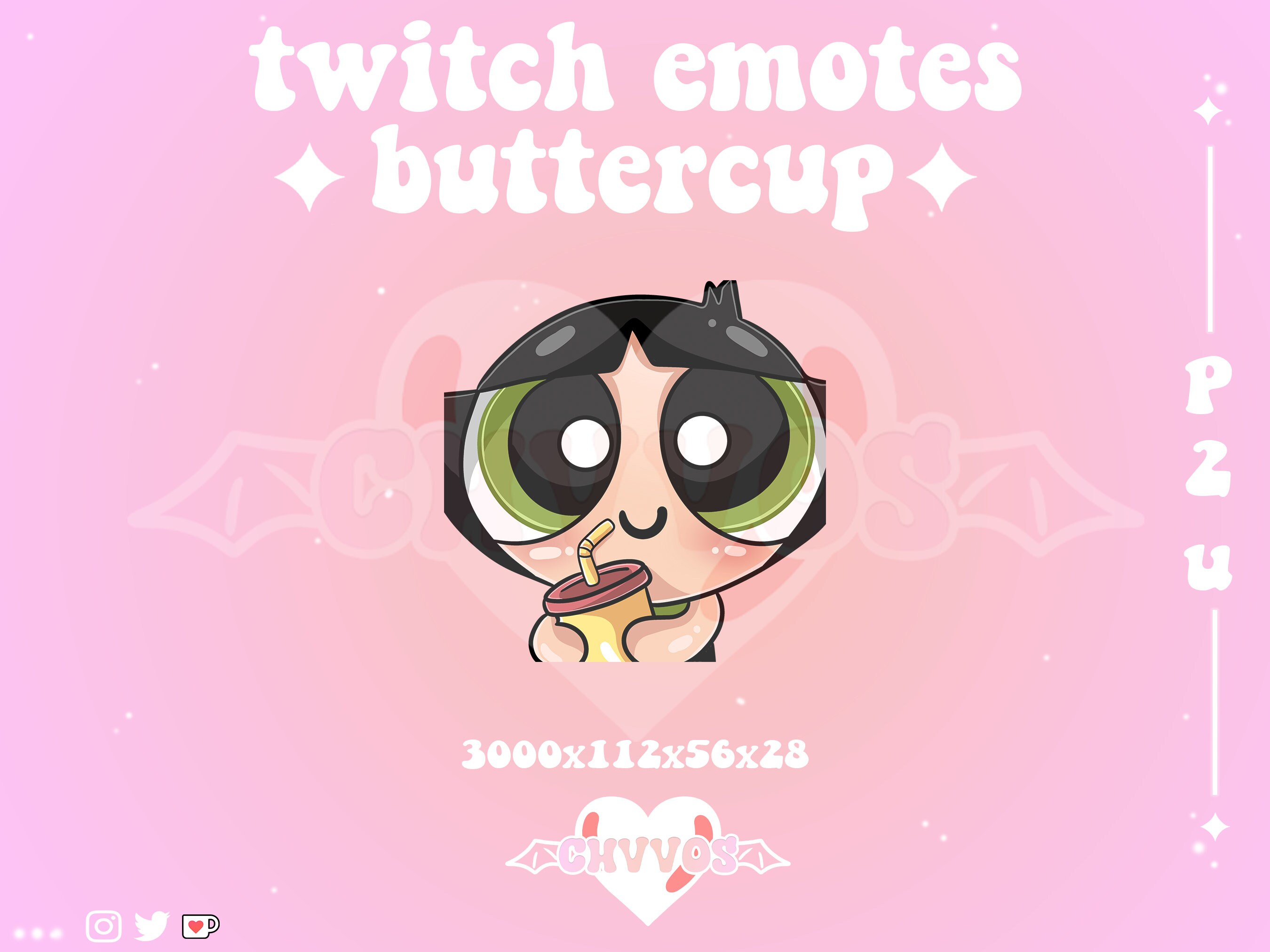 Cute Drinking Buttercup Emote Twitch Emote Discord Emote Youtube Emote ...
