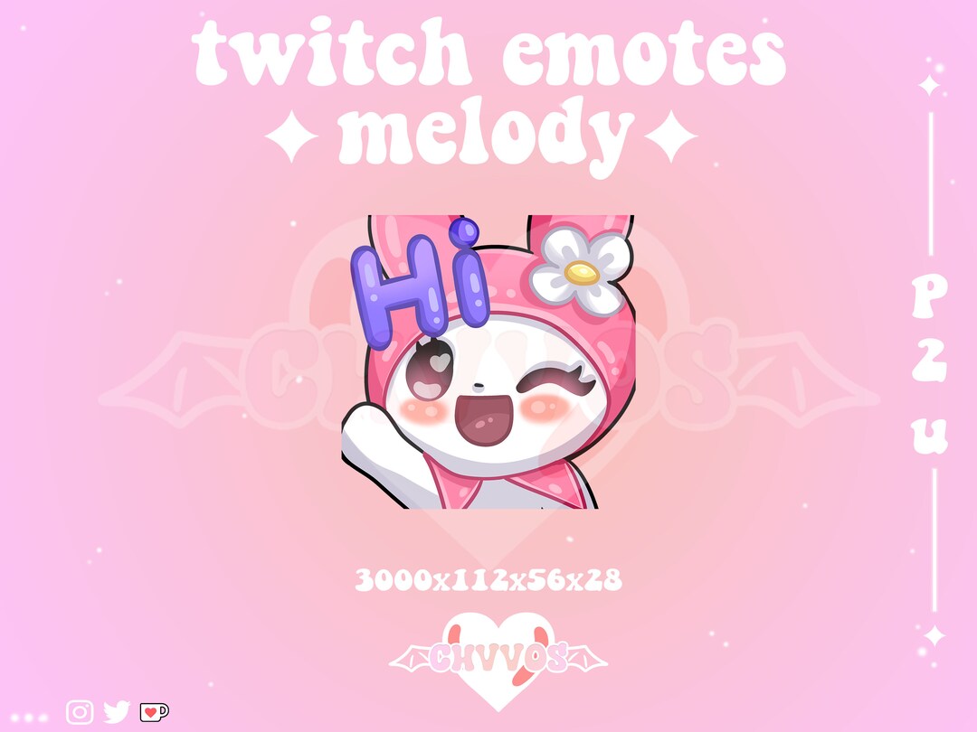 Hello Melody Emote Twitch Emote Discord Emote Youtube Emote Melody ...