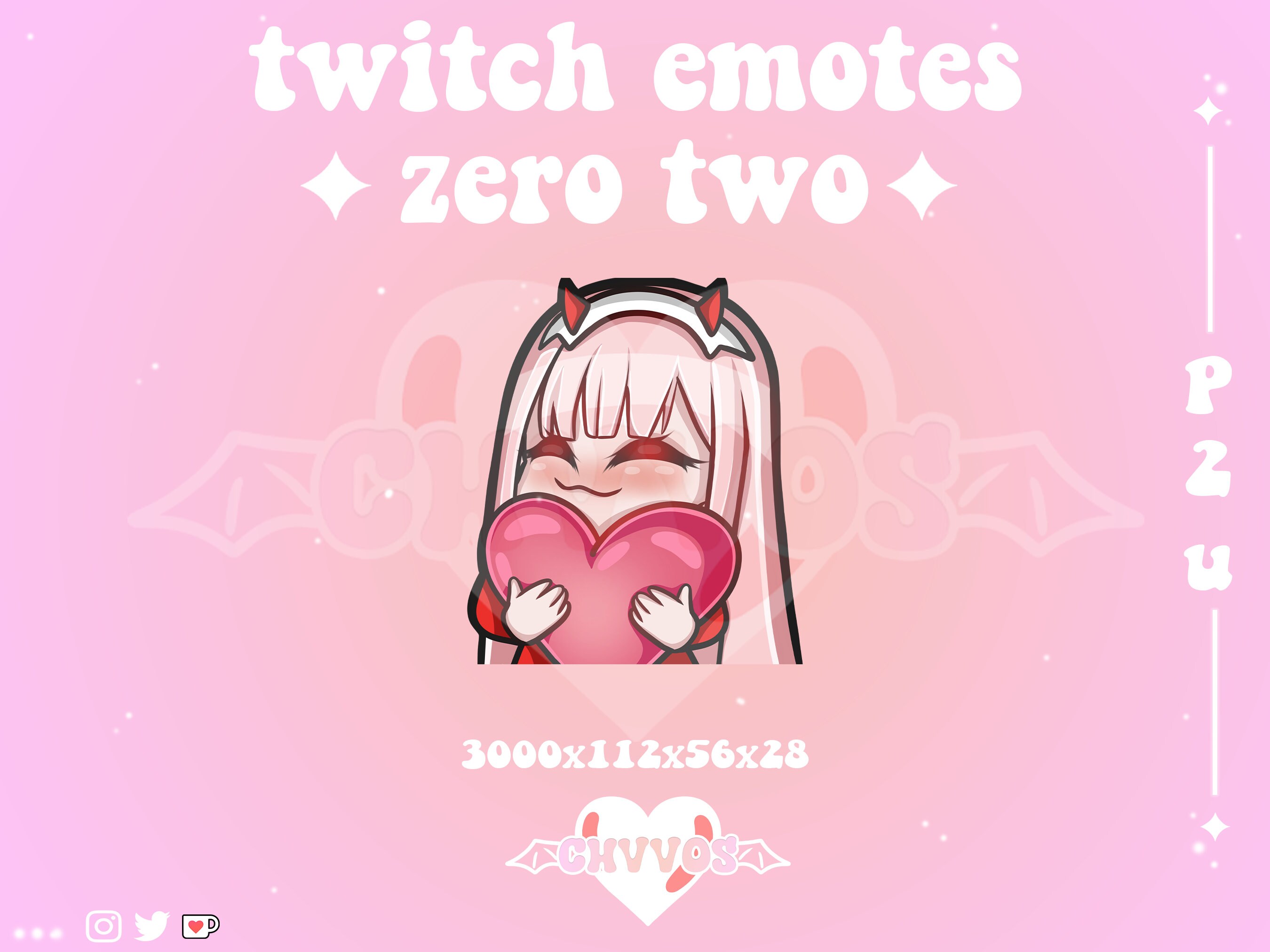 Cute Zero Two Love Emote Twitch Emote Discord Emote DARLING in the ...