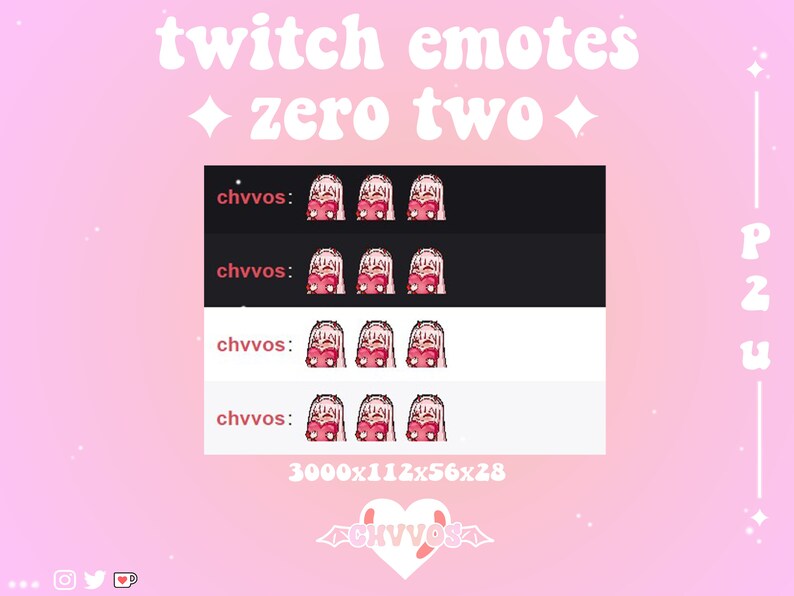 Cute Zero Two Love Emote Twitch Emote Discord Emote DARLING in the ...
