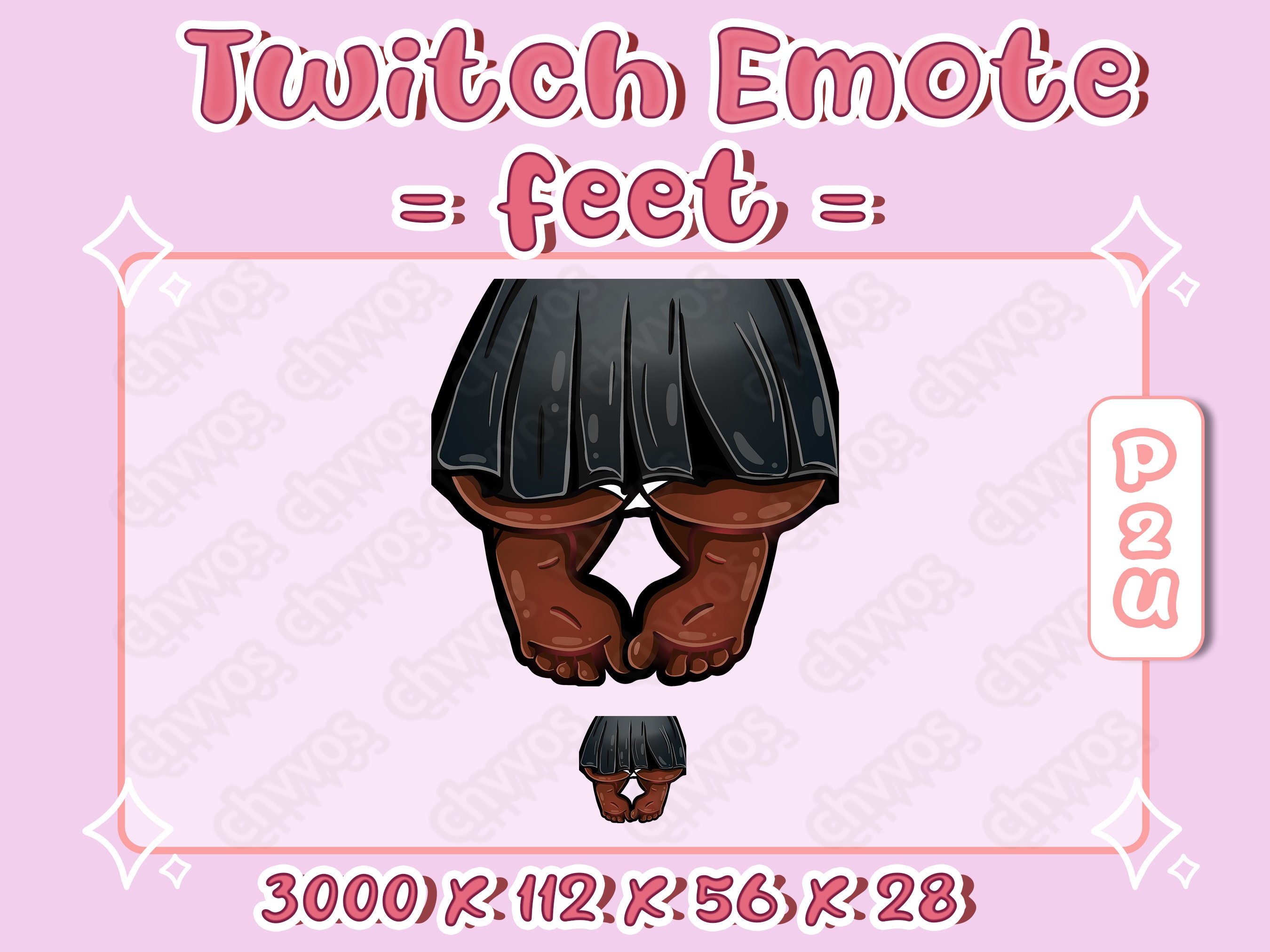 Cute Feet Emote Twitch Discord Youtube Black Skirt - Etsy