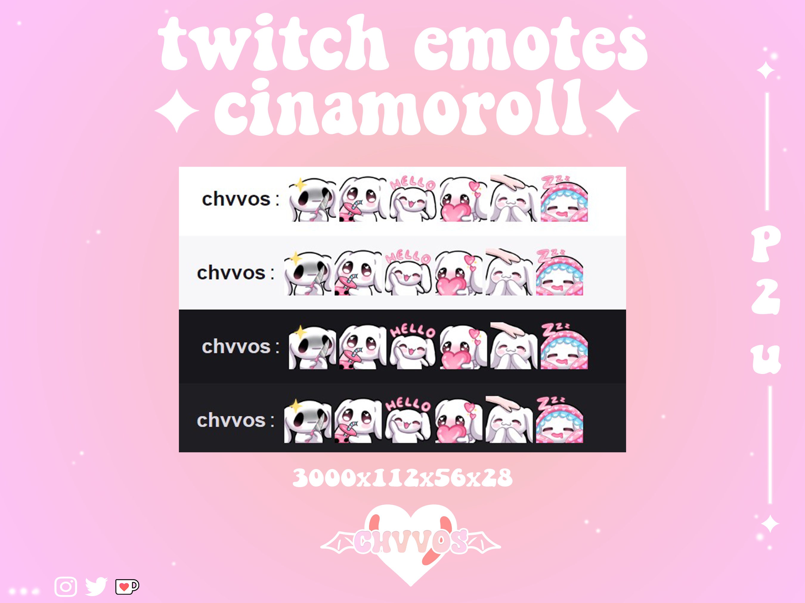 Cute Cinamon Roll Emote Pack Twitch Emote Discord Emote Youtube Emote ...
