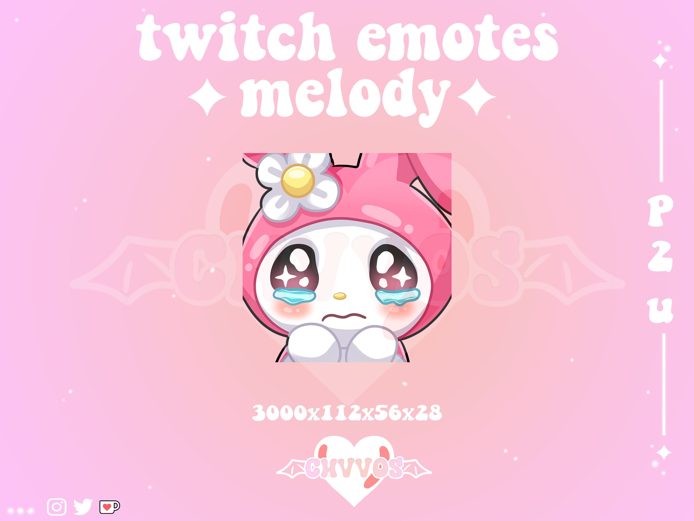 Sad Melody Emote Twitch Emote Discord Emote Youtube Emote Melody Emotes ...