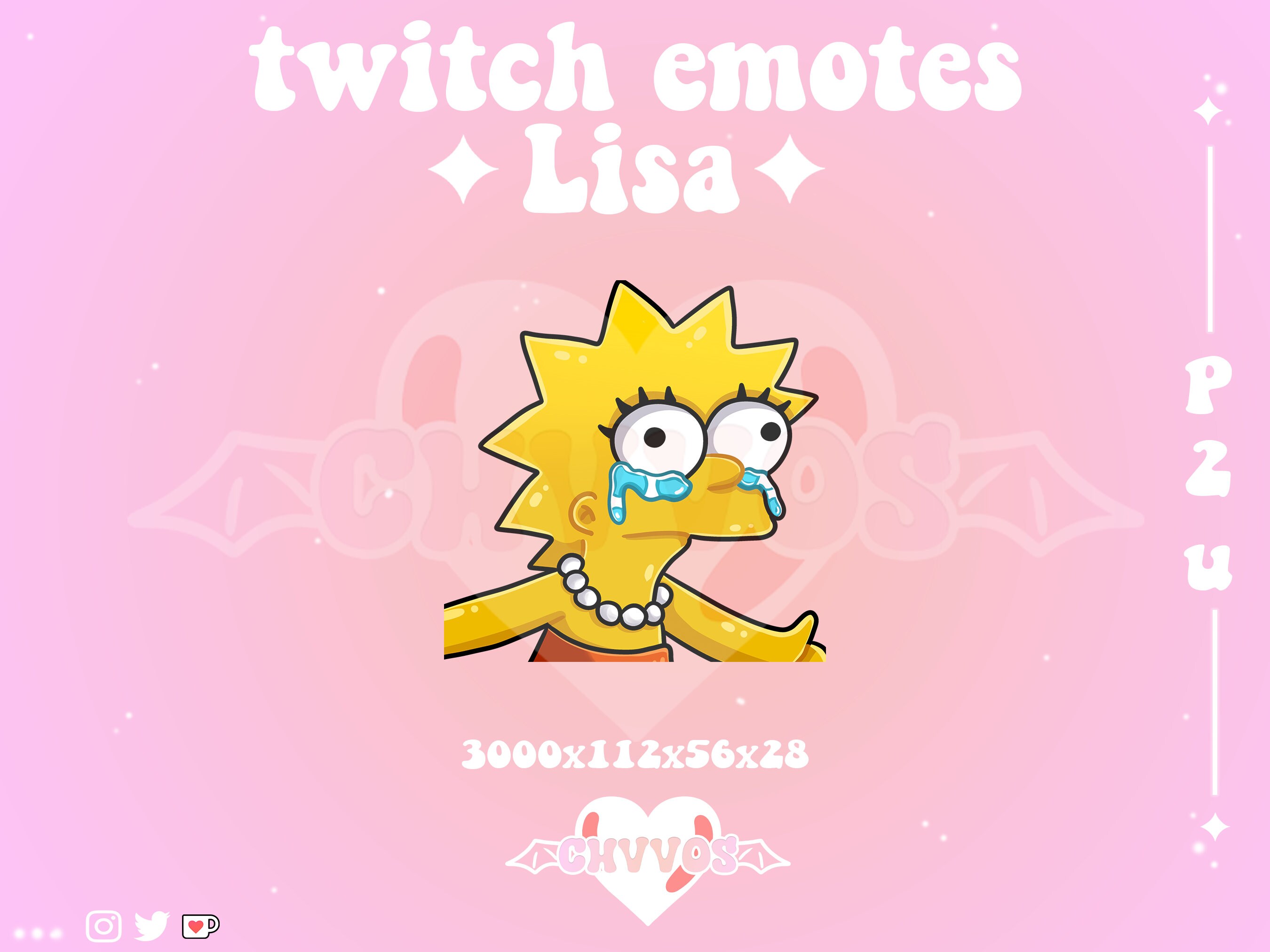 Cry Lisa Emote Twitch Emote Discord Emote Youtube Emote Simpsons Emote ...