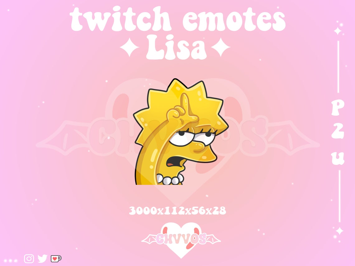Lisa l Emote Twitch Emote Discord Emote Youtube Emote Simpsons Emote l ...