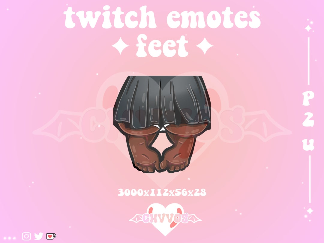 Cute Feet Emote Twitch Discord Youtube Black Skirt Emote Feet Emote - Etsy