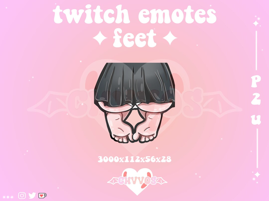 Cute Feet Emote Twitch Discord Youtube Black Skirt Etsy