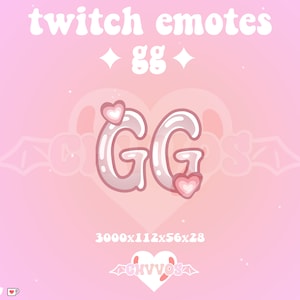 Cute Pink GG Emote for Twitch Discord Emote Youtube Emote Kawaii GG - Etsy