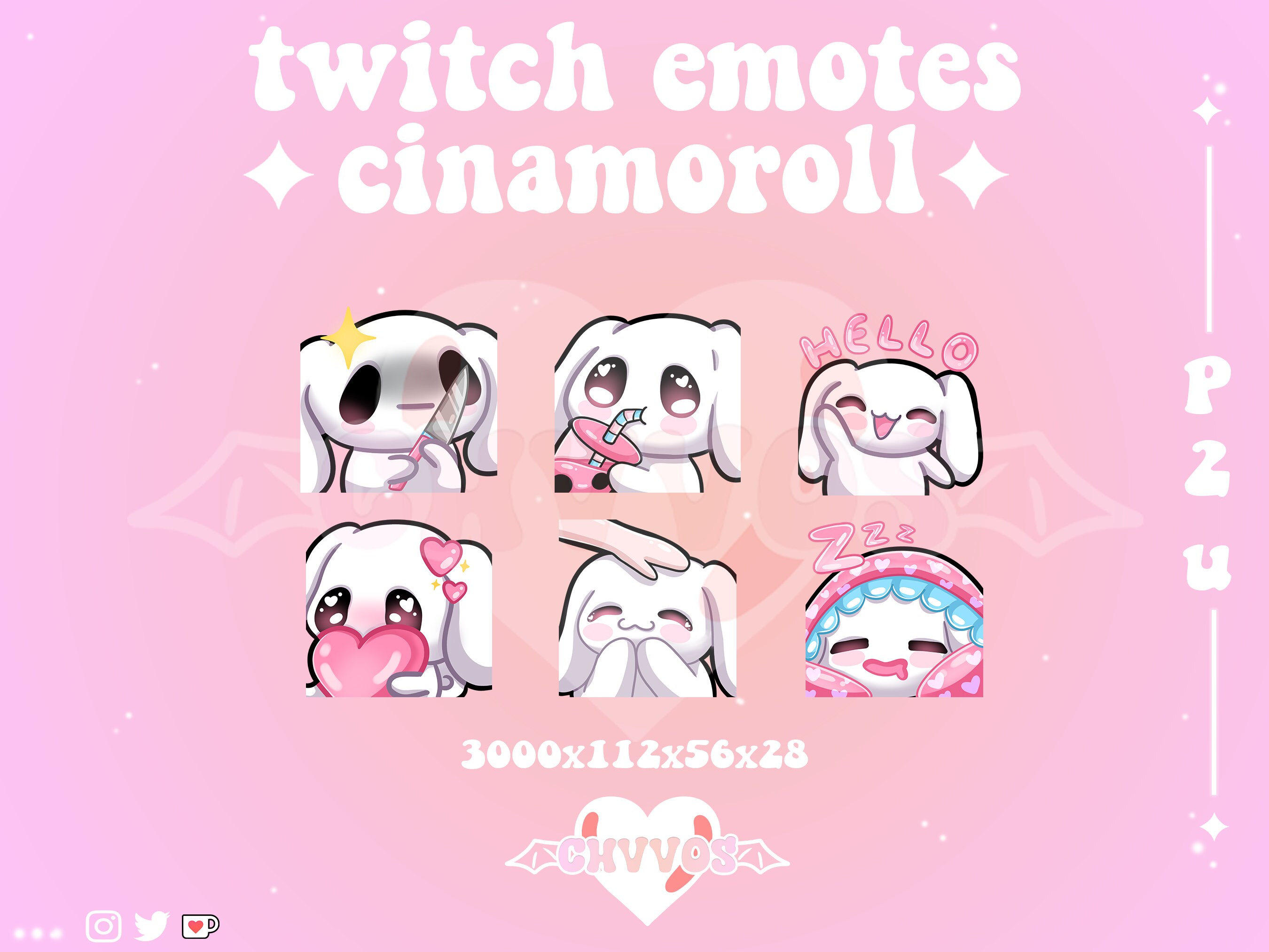 Cute Cinamon Roll Emote Pack Twitch Emote Discord Emote Youtube Emote ...