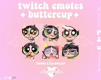Cute Buttercup powerpuff Girls Emote Pack 9 Twitch/discord Emotes - Etsy
