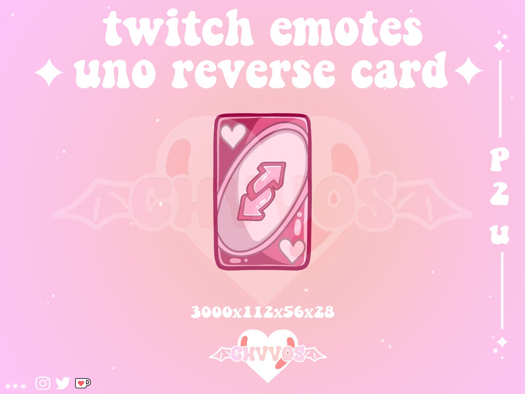 Cute Pink Uno Reverse Card Emote Twitch Emote Discord Emote Youtube ...